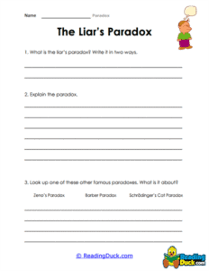 Paradox Worksheets | Literary Devices | Reading Duck.com