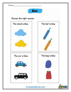 Color Blue Worksheets | Reading Duck.com