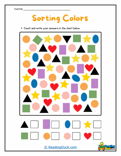 Sort and Match Colors Worksheets | Reading Duck.com