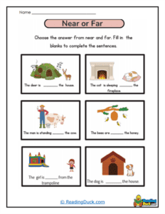 Near or Far Worksheets | Reading Duck.com