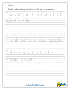 Handwriting Practice Worksheets | Reading Duck.com