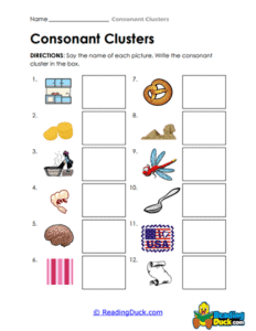 Consonant Cluster Worksheets | Phonics Skills | Reading Duck.com