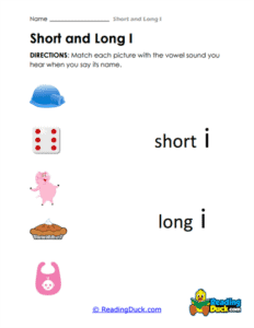 Short and Long I Worksheets | Phonics Skills | Reading Duck.com