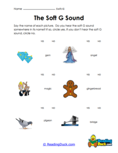 Soft G Worksheets | Phonics Skills | Reading Duck.com
