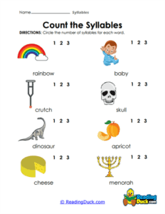Syllable Worksheets | Phonics Skills | Reading Duck.com