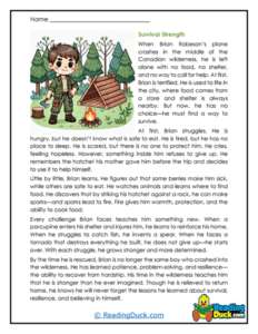 Hatchet Worksheets