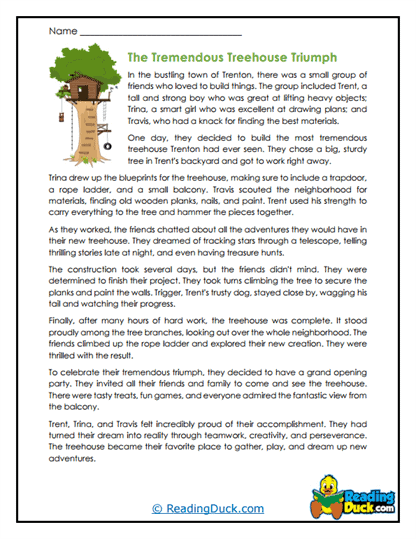 Tr- Blends Reading Passages Worksheets | Reading Duck.com