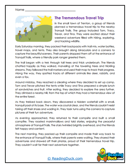 Tr- Blends Reading Passages Worksheets | Reading Duck.com