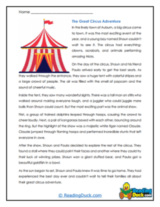 au Reading Passages Worksheets | Vowel Teams | Reading Duck.com