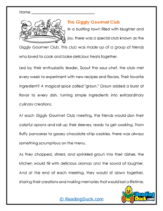 ou Reading Passages Worksheets | Vowel Teams | Reading Duck.com