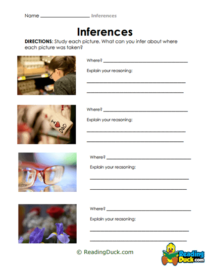 Inferences Worksheets | Reading Skills | Reading Duck.com