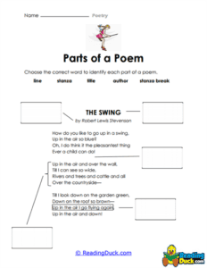 Poetry Skills Worksheets | Reading Skills | Reading Duck.com