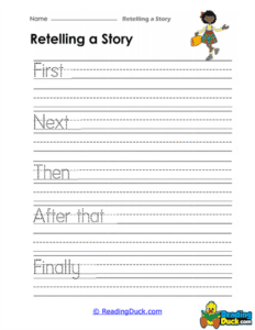 Retelling a Story Worksheets | Reading Skills | Reading Duck.com