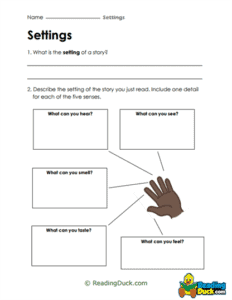 Story Settings Worksheets | Reading Skills | Reading Duck.com