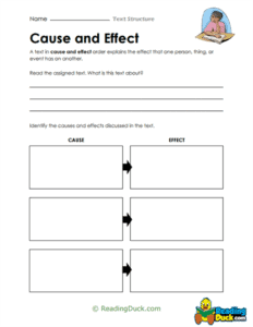 Text Structure Worksheets | Reading Skills | Reading Duck.com