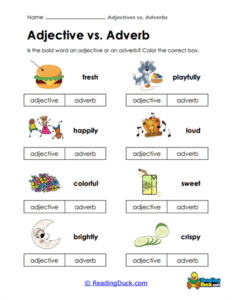 Adjectives vs Adverbs Worksheets