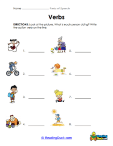 Parts of Speech Worksheets | Grammar Skills | Reading Duck.com
