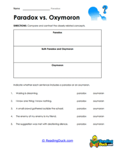 Paradox Worksheets | Literary Devices | Reading Duck.com