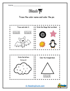 Color Black Worksheets | Reading Duck.com