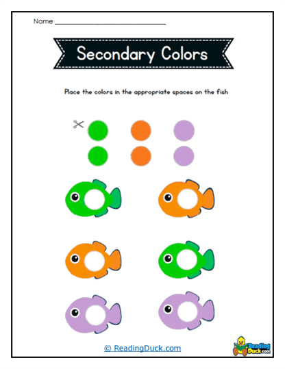 Secondary Colors Worksheets | Reading Duck.com