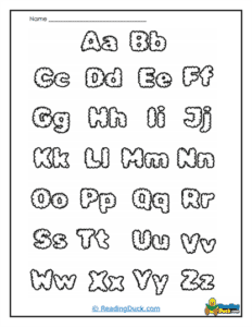 Bubble Letters of the Alphabet Worksheets | Reading Duck.com