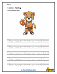 Sentence Tracing Worksheets | Handwriting Series | Reading Duck.com