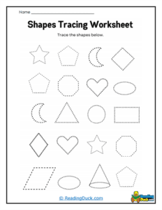 Tracing Shapes Worksheets