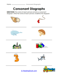 Consonant Digraphs Worksheets | Phonics Skills | Reading Duck.com