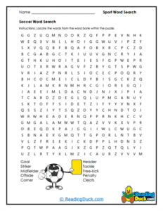 Sports Word Searches | Vocabulary Series | Reading Duck.com