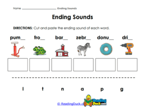 Ending Sounds Worksheets | Phonics Skills | Reading Duck.com