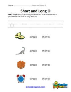Short and Long O Worksheets | Phonics Skills | Reading Duck.com
