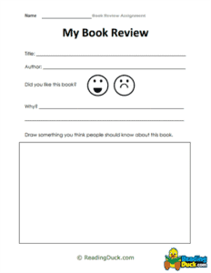 Book Review Assignment Worksheets | Reading Duck.com