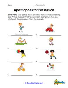 Apostrophe Worksheets | Punctuation Collection | Reading Duck.com