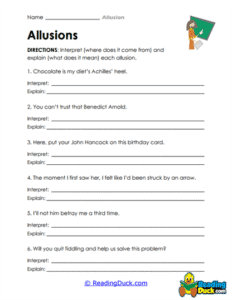 Allusion Worksheets