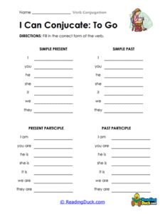Verb Conjugation Worksheets | Grammar Skills | Reading Duck.com