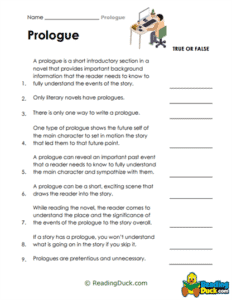 Prologue Worksheets | Literary Devices | Reading Duck.com