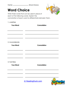 Word Choice Worksheets