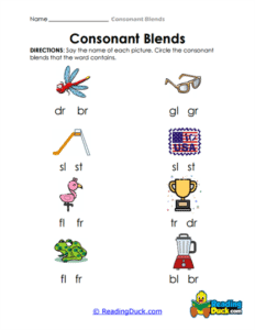 Consonant Blends Worksheets | Phonics Skills | Reading Duck.com