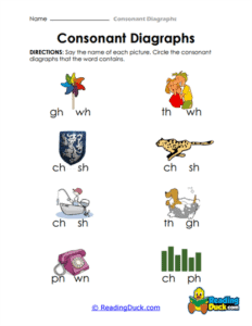 Consonant Digraphs Worksheets | Phonics Skills | Reading Duck.com