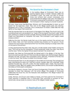 Ch- Digraph Reading Passages Worksheets