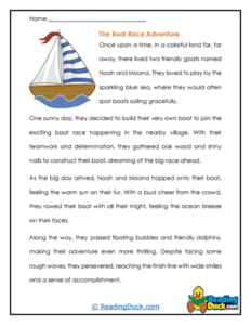 oa Reading Passages Worksheets | Vowel Teams | Reading Duck.com