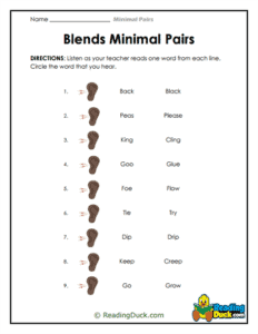 Minimal Pairs Worksheets | Phonics Skills | Reading Duck.com