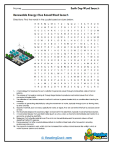 Earth Day Word Searches | Holiday Series | Reading Duck.com