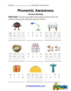 Phonemic Awareness Worksheets | Reading Duck.com