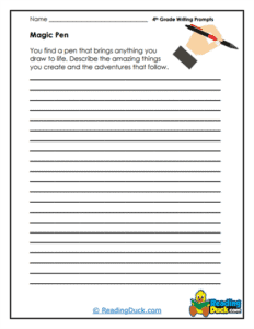 4th Grade Writing Prompt Worksheets | Reading Duck.com