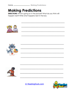 Making Predictions Worksheets | Reading | Reading Duck.com