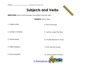 Diagram Sentences Worksheets | Writing Series | Reading Duck.com