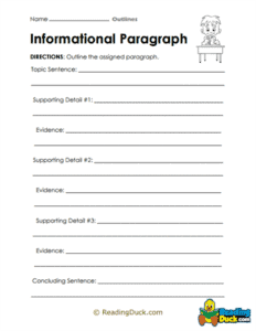 Outline Worksheets | Writing Series | Reading Duck.com