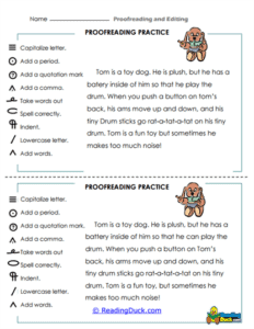 Proofreading and Editing Worksheets | Reading Duck.com
