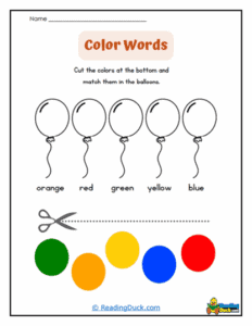 Color Words Worksheets | Reading Duck.com